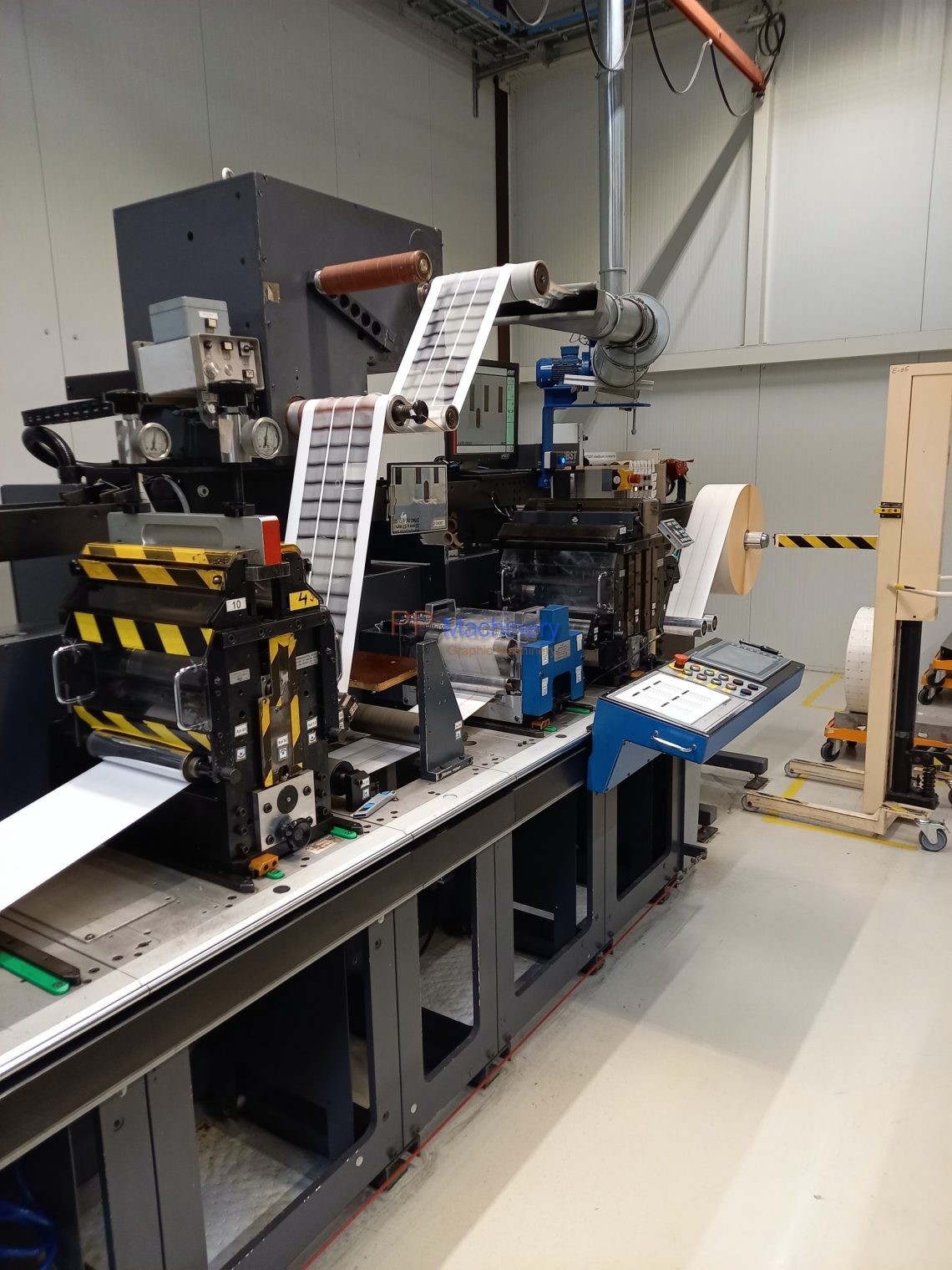 GALLUS EM 260 2 COLOURS FLEXO LABEL PRESS WITH TURNING BAR AND WEB ...