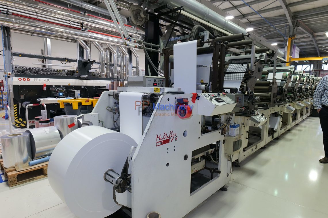 OMET MULTIFLEX UN 420 420 FP 7 colours flexo label press delam relam ...